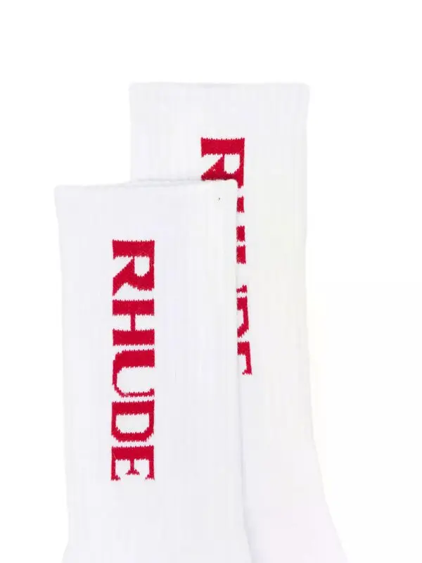 Rhude Filtaro Logo Intarsia Socks - White