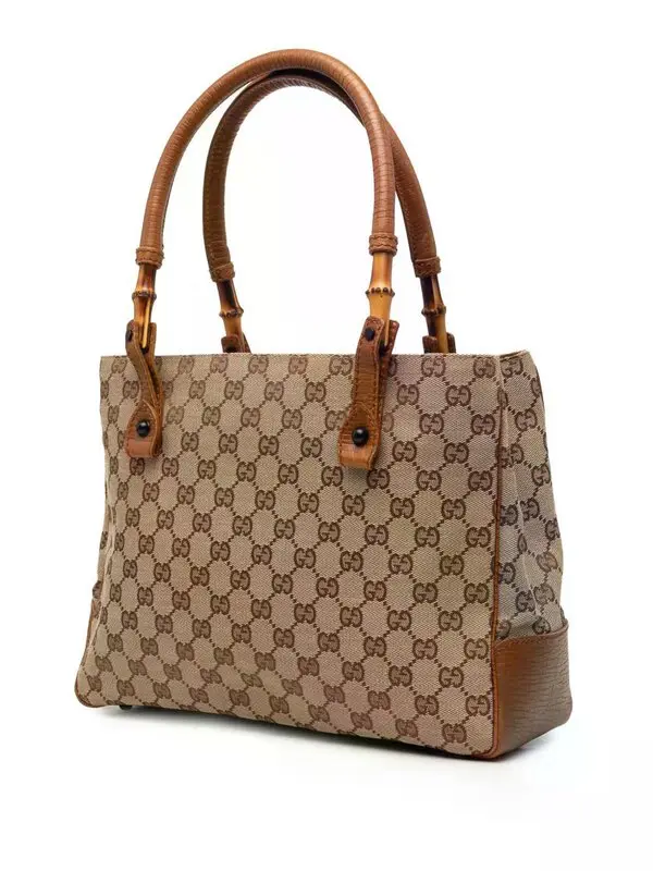 Gucci 2000-2015 Gg Canvas Bamboo Tote Bag