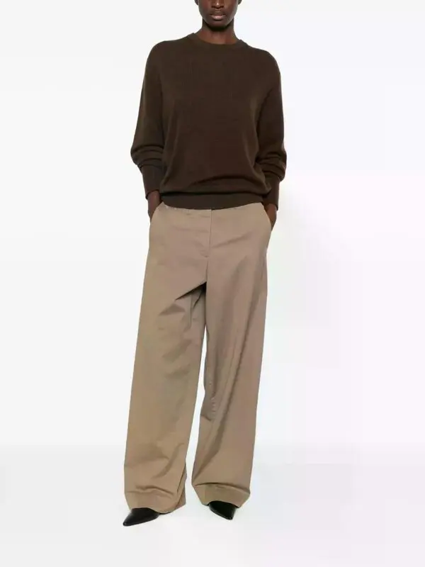 THE ROW Odelle Knitted Crew Neck Top - Brown