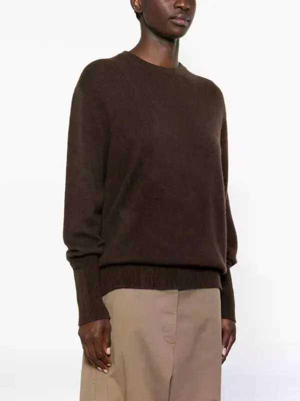 THE ROW Odelle Knitted Crew Neck Top - Brown