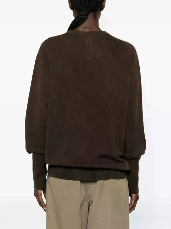 THE ROW Odelle Knitted Crew Neck Top - Brown