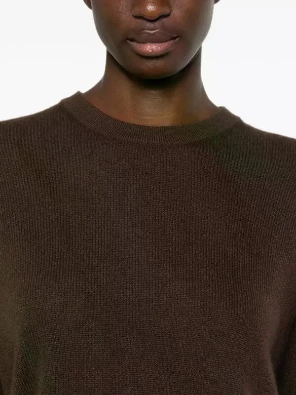 THE ROW Odelle Knitted Crew Neck Top - Brown