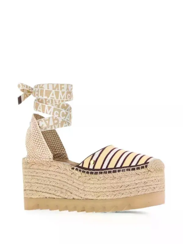 Stella McCartney Gaia Striped Platform Espadrilles