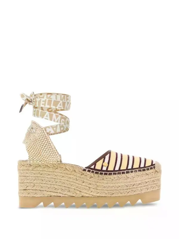 Stella McCartney Gaia Striped Platform Espadrilles - Neutrals