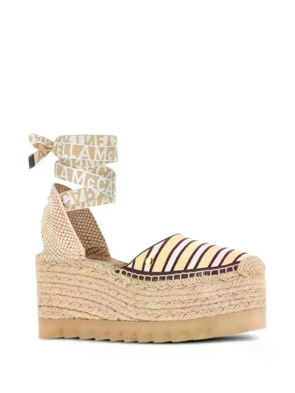 Stella McCartney Gaia Striped Platform Espadrilles - Neutrals
