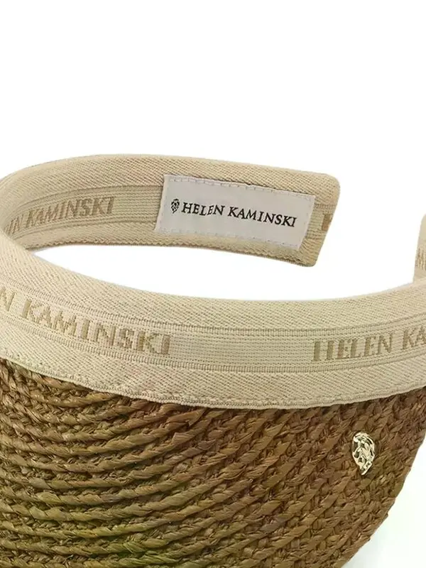 Helen Kaminski Logo-embroidered Raffia Visor