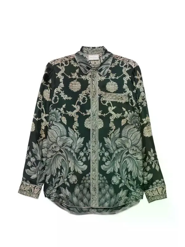 PIERRE-LOUIS MASCIA Silk Floral Print Shirt