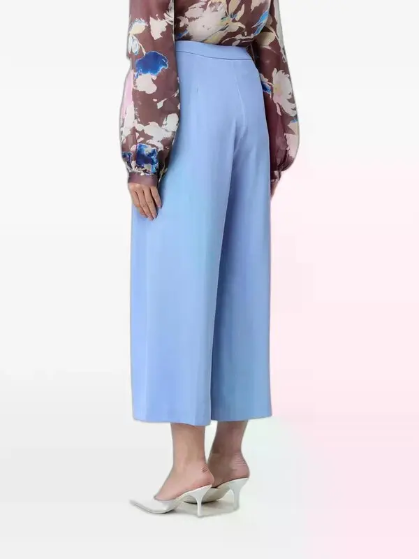 HANITA Cropped Crêpe Trousers - Blue