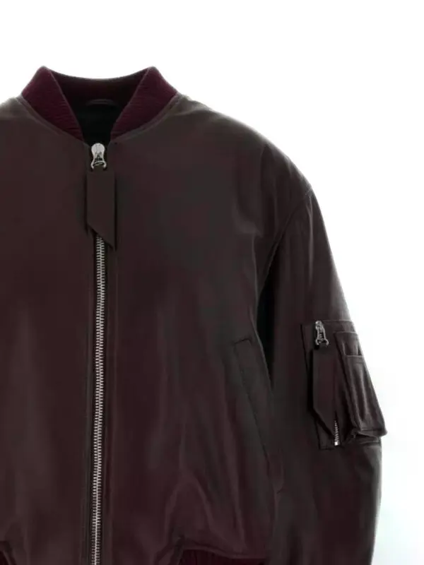 Attico Anja Leather Bomber Jacket - Purple