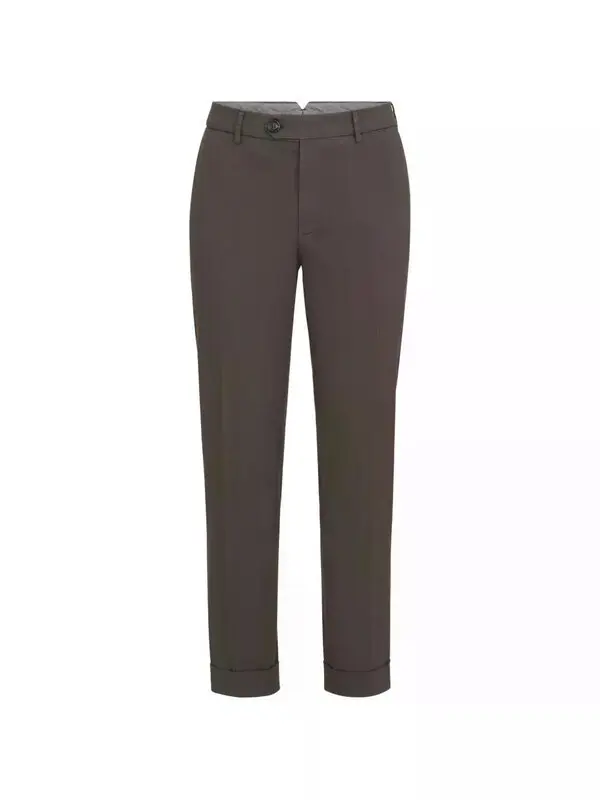 Brunello Cucinelli Garment-dyed Italian Fit Trousers In American Pima Comfort Cotton Gabardine - Brown