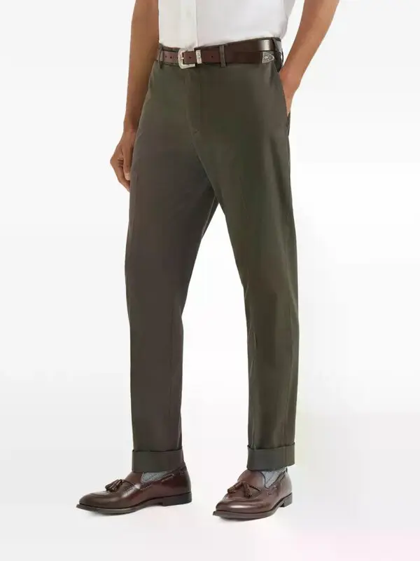 Brunello Cucinelli Garment-dyed Italian Fit Trousers In American Pima Comfort Cotton Gabardine - Brown