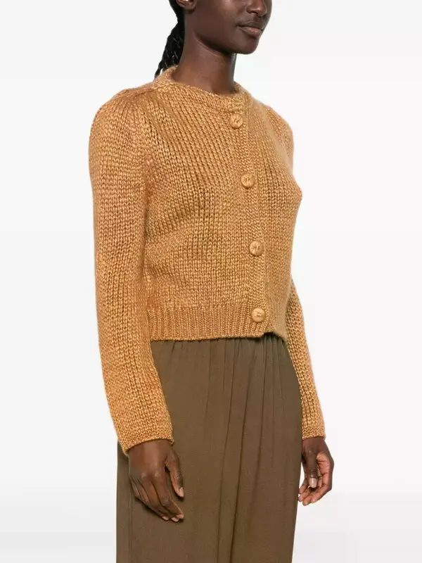FORTE_FORTE Chunky Knit Button-up Cardigan - Brown