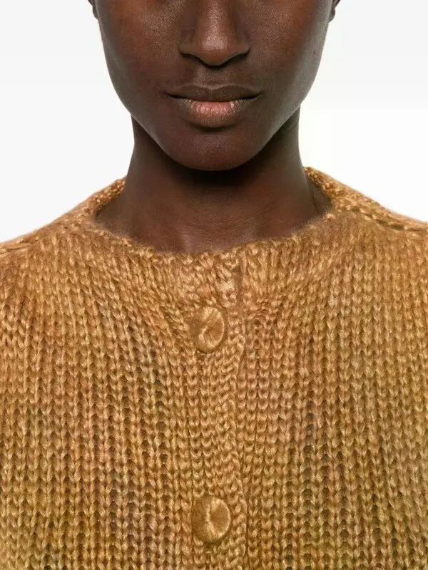FORTE_FORTE Chunky Knit Button-up Cardigan - Brown