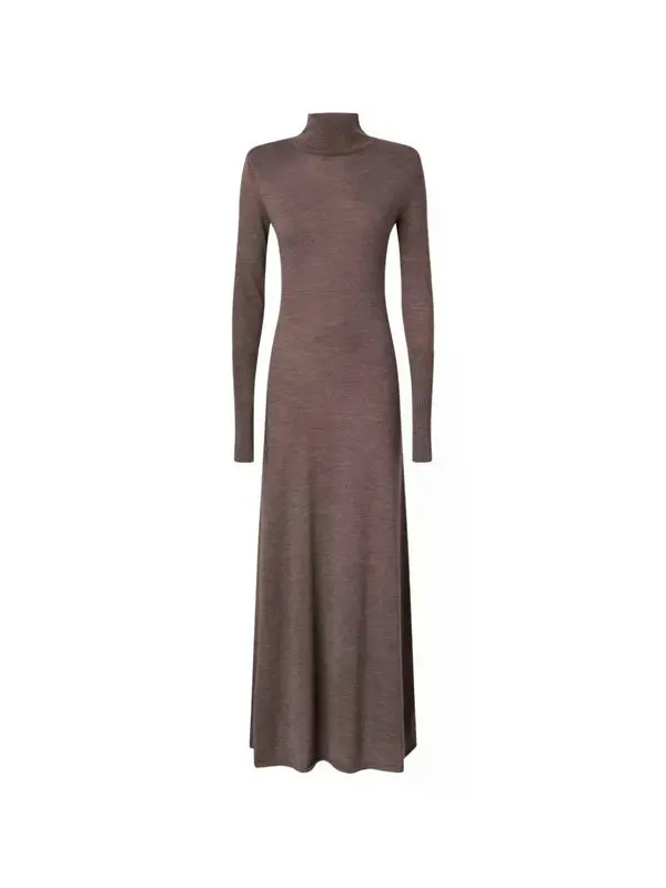 Pinko Fine-knit Roll-neck Dress - Brown