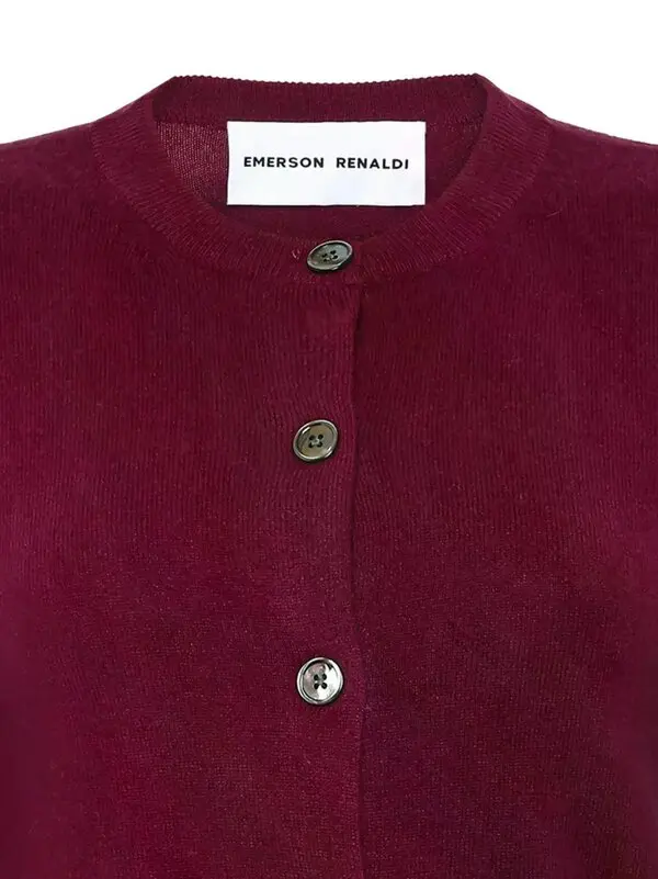 EMERSON RENALDI Crew-neck Cashmere Cardigan - Red