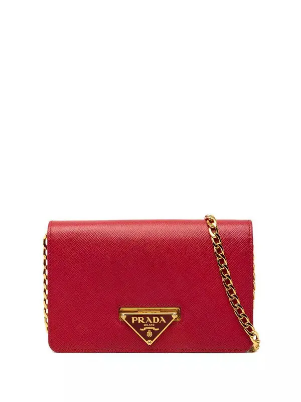 Prada Saffiano Lux Crossbody Bag - Red