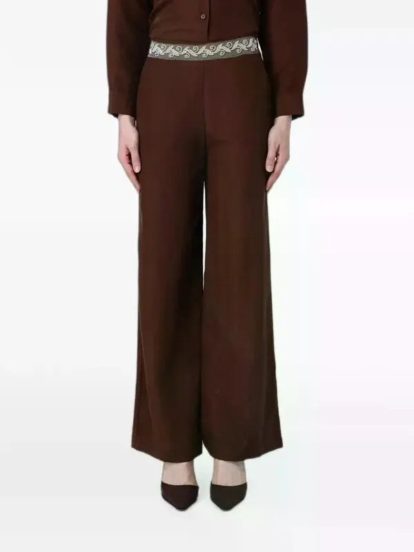 HANITA Embroidered Palazzo Pants