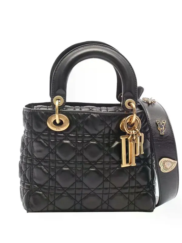 Dior Lambskin Cannage Lady Satchel - Black