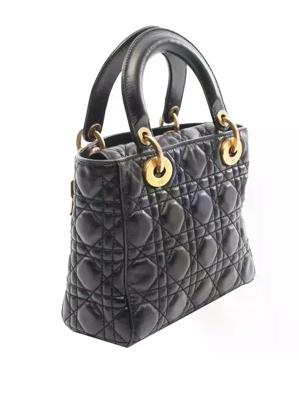 Dior Lambskin Cannage Lady Satchel - Black