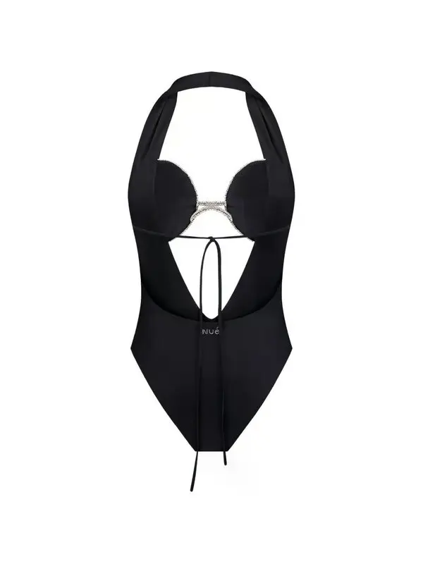 NUE Spiral Crystal Embellished Cutout Swimsuit