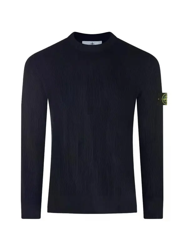 Stone Island Ribbed Knit Sweater - Blue