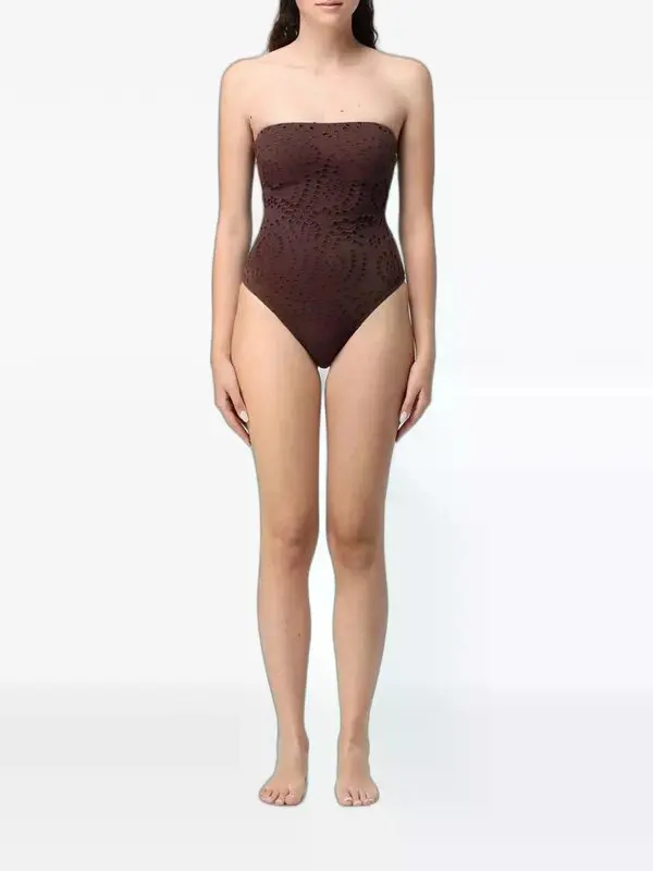 MC2 SAINT BARTH Broderie Anglaise Strapless Swimsuit