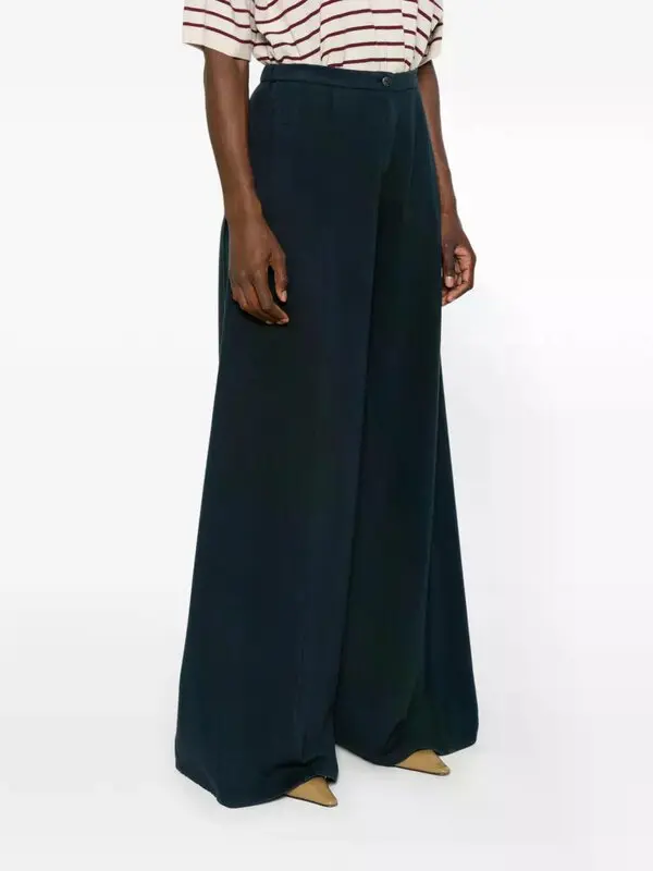 FORTE_FORTE Navy Cotton Palazzo Pants