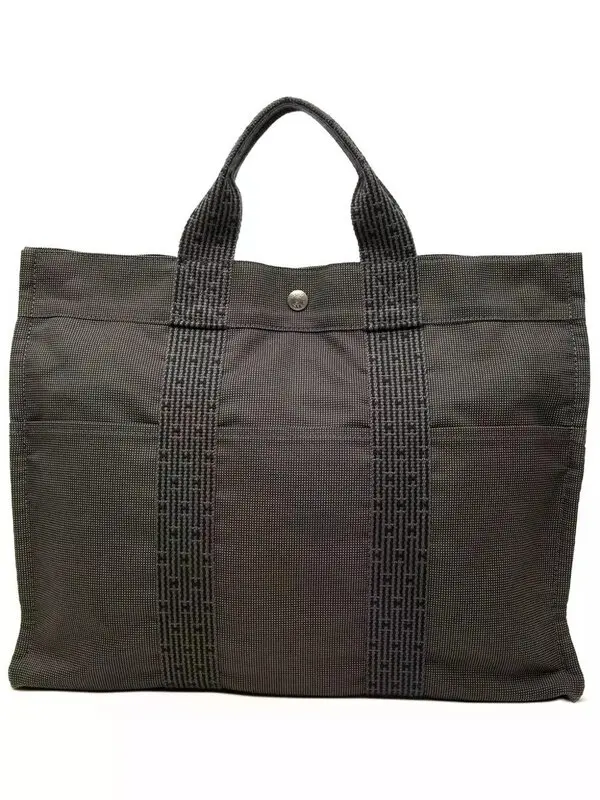 Hermès 1990-2010 Canvas Herline Mm Tote Bag - Grey