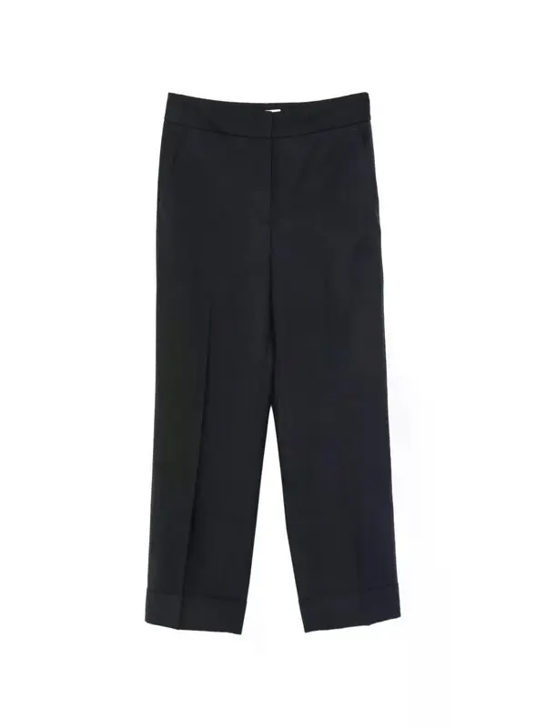 Peserico Tailored Trousers With Pressed Crease And Cuffed Hem - Blue