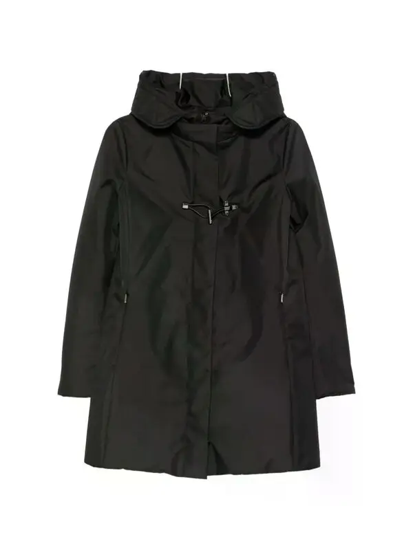 FAY Hooded Toggle-fastening Coat - Black