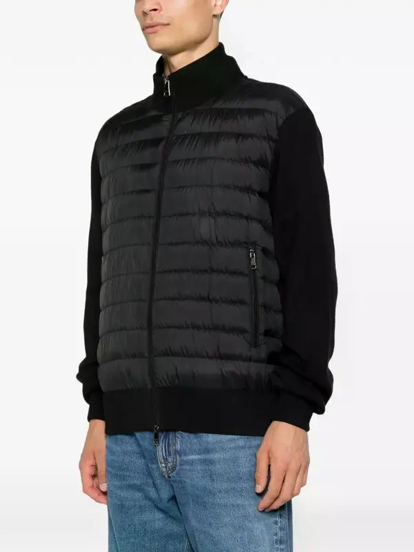 Paul & Shark Quilted-panel Zip-up Sweater