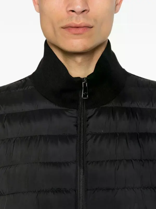 Paul & Shark Quilted-panel Zip-up Sweater