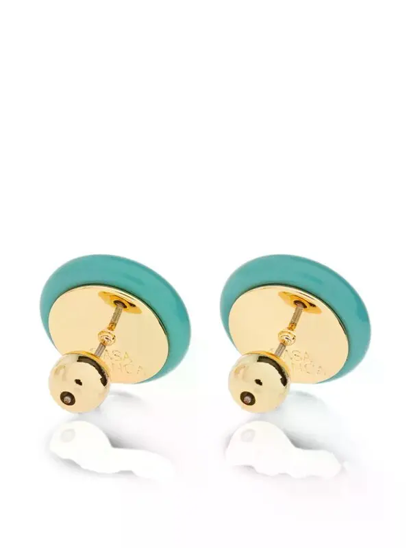 Casablanca Pearl-embellished Logo Earrings