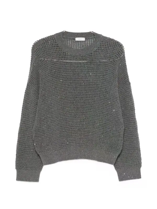 Peserico Sequin-embellished Open-knit Sweater