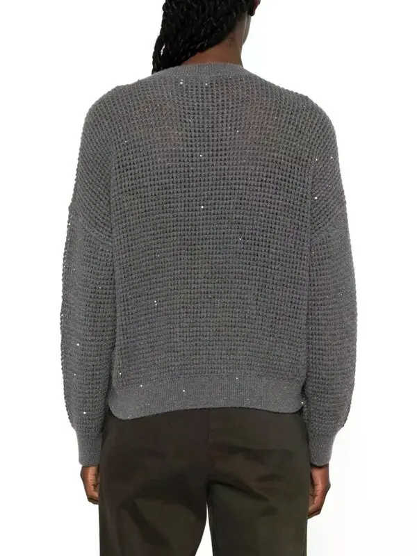 Peserico Sequin-embellished Open-knit Sweater