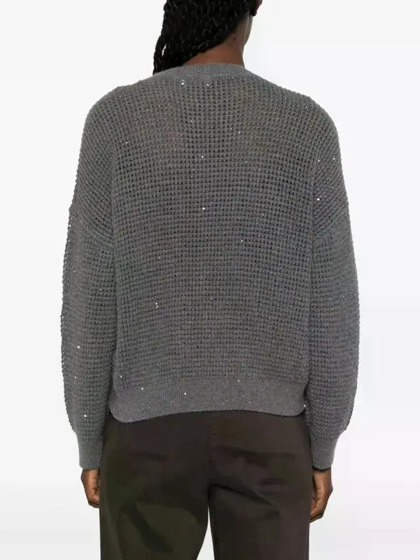 Peserico Open-knit Sequin Embellished Sweater