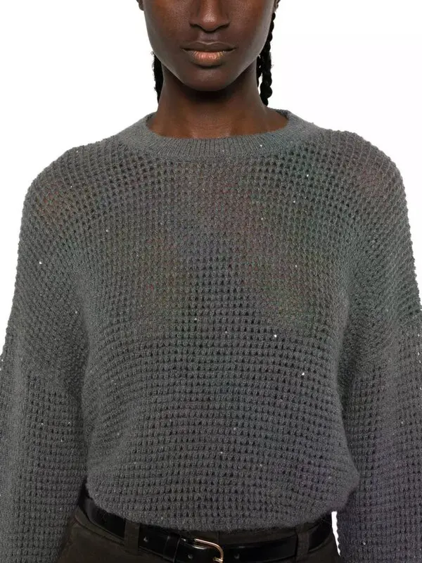 Peserico Open-knit Sequin Embellished Sweater