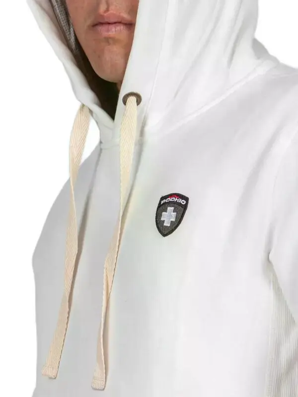 PODHIO Shield Logo-patch Drawstring Hoodie