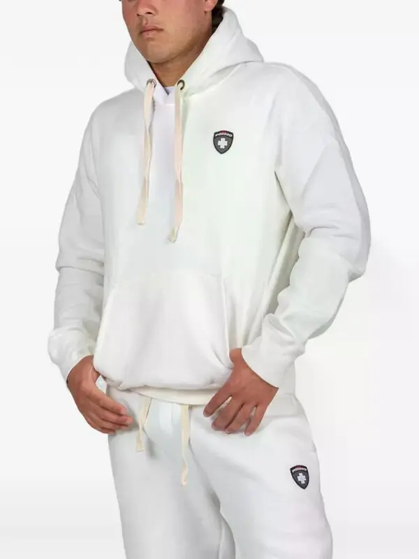 PODHIO Shield Logo-patch Drawstring Hoodie