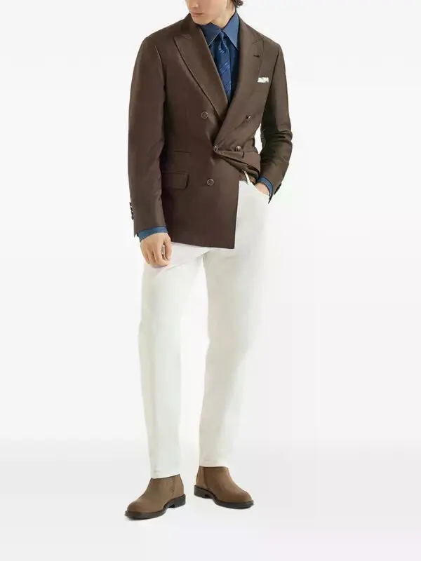 Brunello Cucinelli Lightweight Denim Shirt With Italian Collar And Chest Pocket - Blue