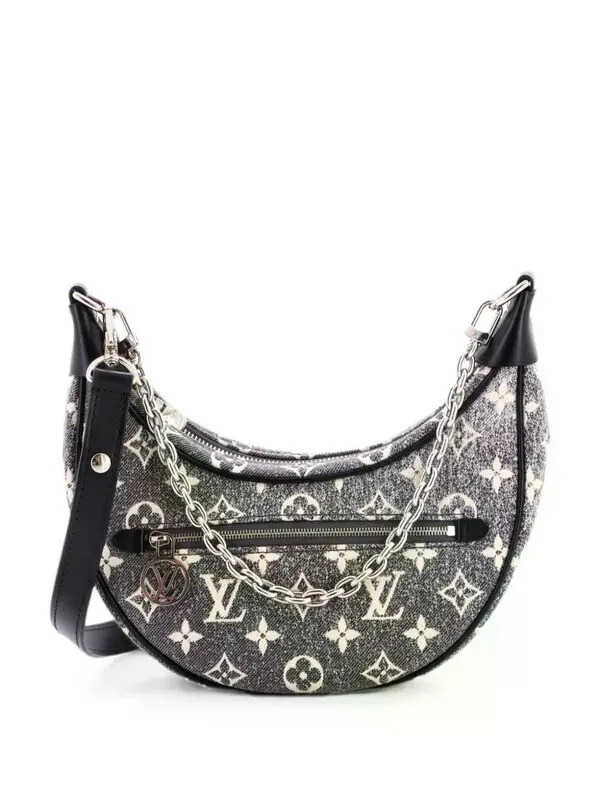 LOUIS VUITTON Loop Handbag Monogram Jacquard Denim Hobo Bag