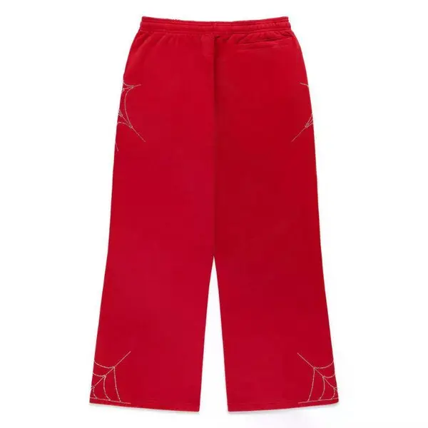 SP5DER Rhinestone-embellished Spider-web Track Pants