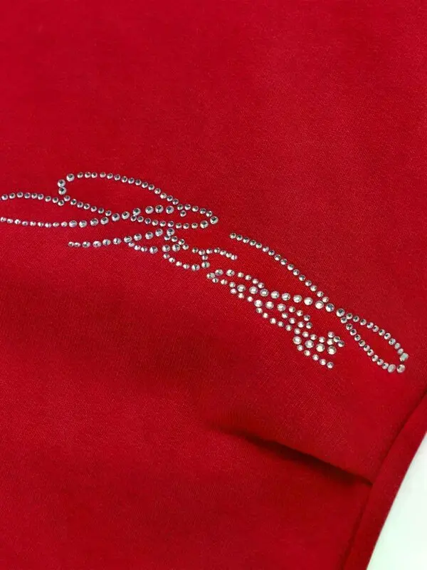 SP5DER Rhinestone-embellished Spider-web Track Pants