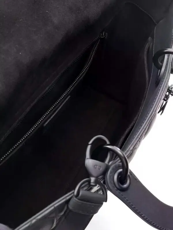 Dior Large Ultra Matte Calfskin Cannage Lady Satchel - Black