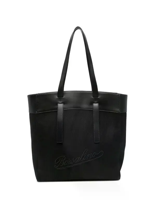 Borsalino Embroidered Logo Tote Bag