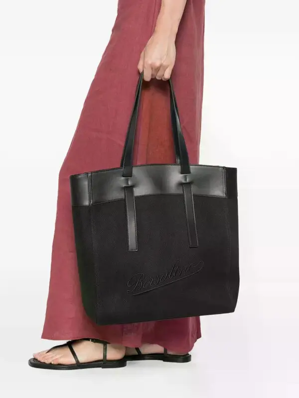 Borsalino Embroidered Logo Tote Bag