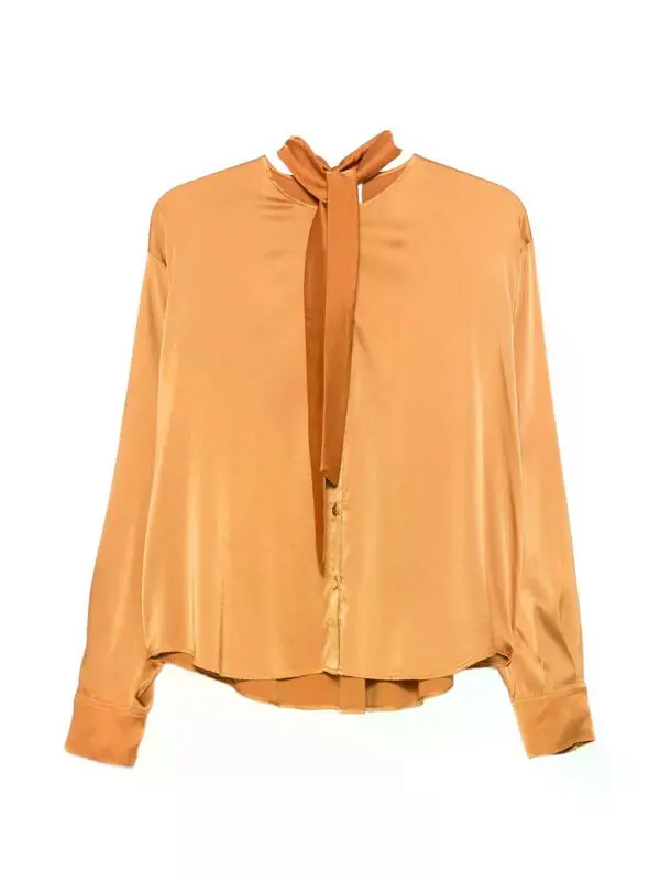 FORTE_FORTE Pussy-bow Collar Shirt - Orange