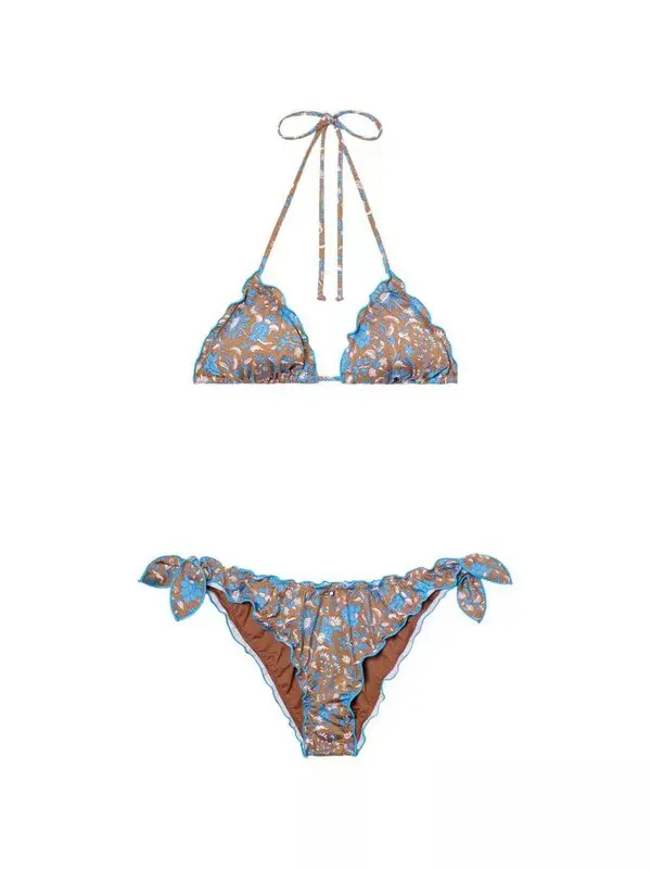MC2 SAINT BARTH Floral-print Ruffled Bikini