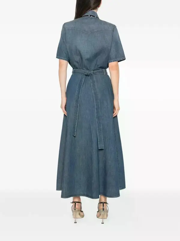 Valentino Garavani Polka Dot Denim Dress - Blue