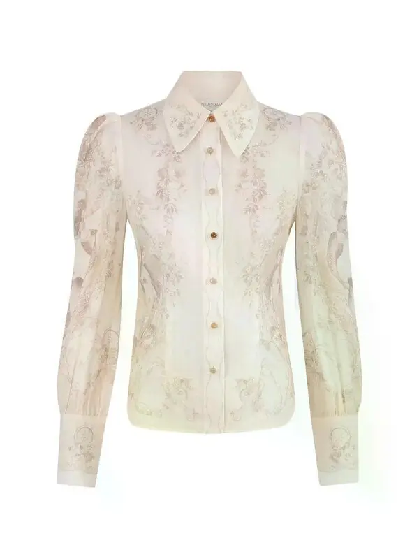 Zimmermann Floral-print Puff-sleeve Shirt